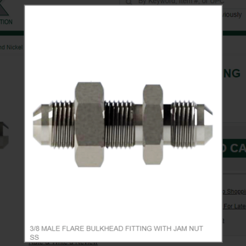 3/8 MALE FLARE BULKHEAD FITTING WITH JAM NUT SS # 3442 | eBay