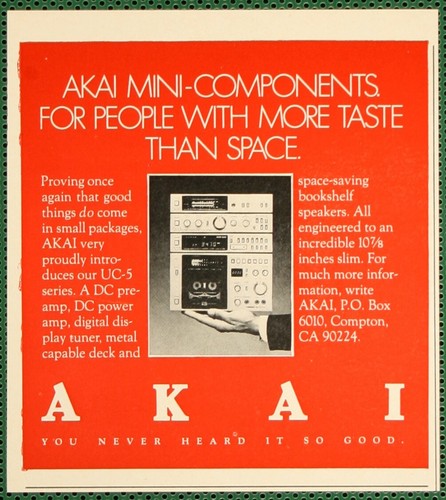 Akai UC-5 Mini Component Stereo System Vintage Print Ad 1980 | eBay