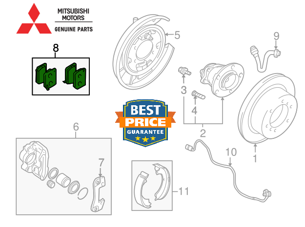 Genuine Mitsubishi Pad Set FR Brake 4605B481 OEM for sale online | eBay