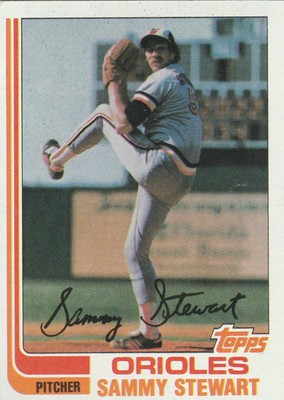 FREE SHIPPING-MINT-1982 (ORIOLES) Topps #679 Sammy Stewart (FACSIMILE ...