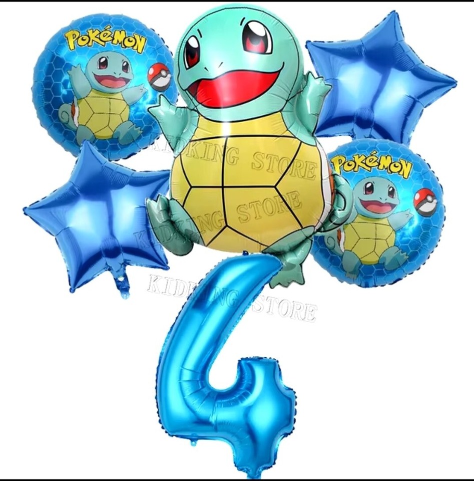 6pcs Pokémon Theme Pikachu Squirtle Charmander Bulbasaur Number ...