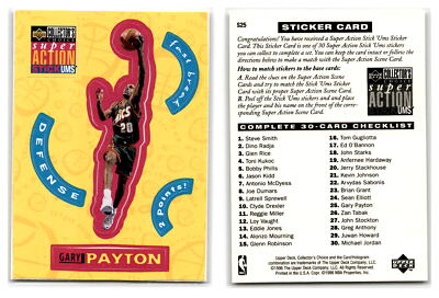 1996-97 Collectors Choice Stickers #S25 Gary Payton - Seattle ...