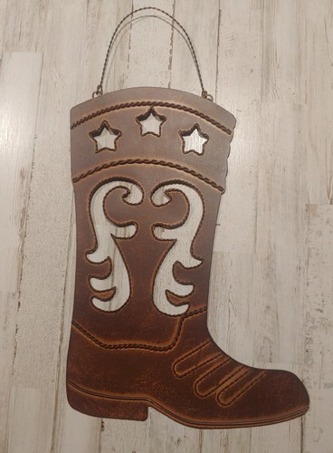 Western Style Metal Cowboy Boot Wall Hanging Decor | eBay