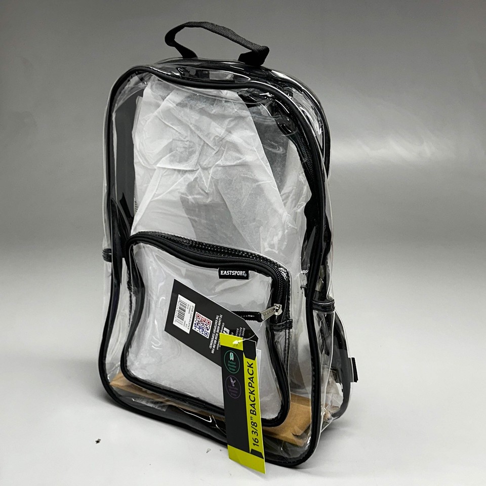 EASTSPORT Spark Clear Backpack 16"x12" Black 190920PW-PLM | eBay
