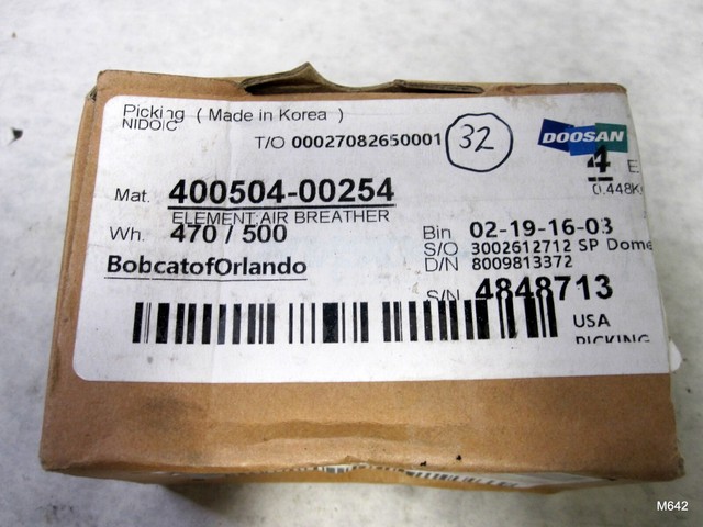 Doosan 400504-00254 Air Breather Filter Element for sale online | eBay