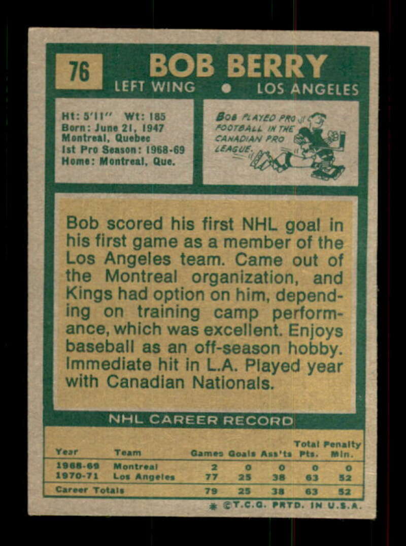 1971-72 Topps - #76 Bob Berry (RC) for sale online | eBay