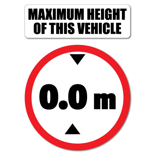 Custom Maximum Height Of This Vehicle CAB HGV Sticker Decal Car Vehicle ...