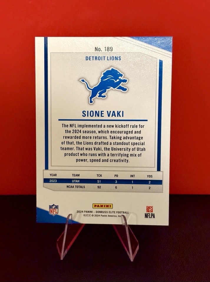 2024 Donruss Elite - Sione Vaki - Aspirations Red Shimmer Rookie Card ...