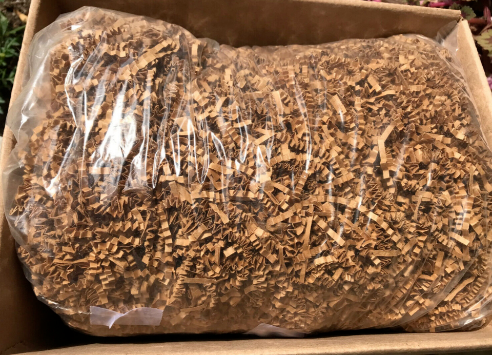 Brown Kraft 1-lb CRINKLE CUT PAPER SPRING-FILL Shred Box Package Gift ...