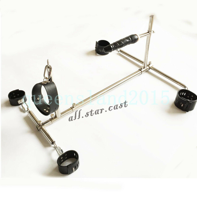 Bondage Steel Spreader Bar Rack Hand Ankle Collar Cuffs Restraint Slave ...