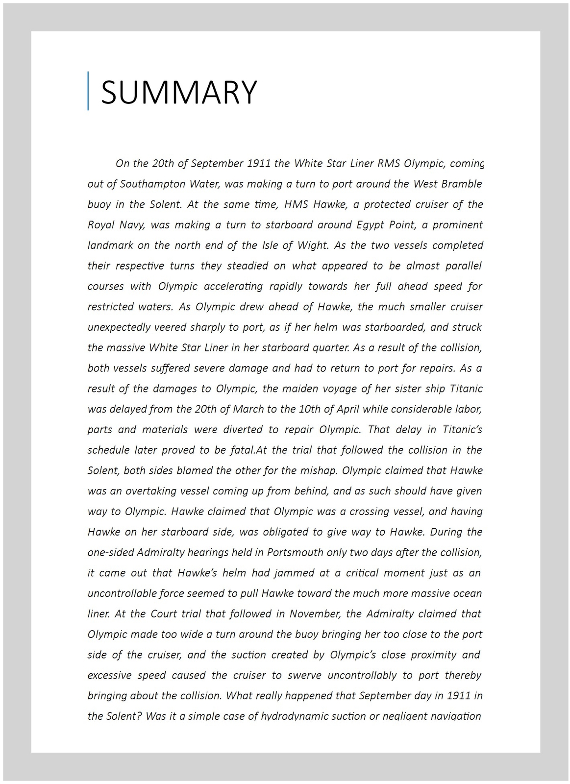 Sting of the Hawke : Collision in the Solent by Samuel Halpern (2015 ...