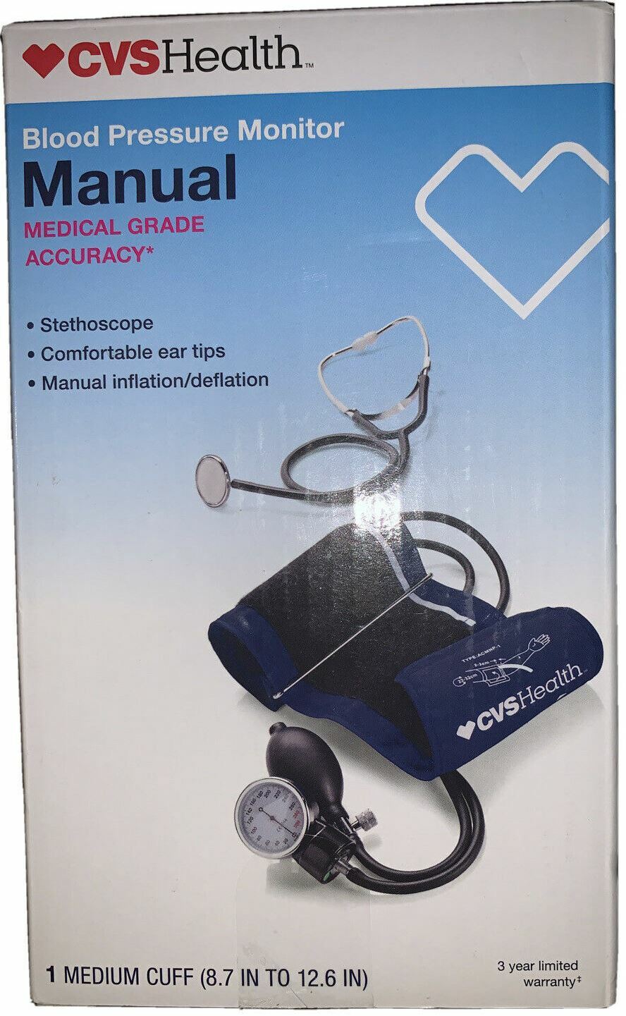 CVS Health Blood Pressure Monitor with Stethoscope - Medical Grade ...