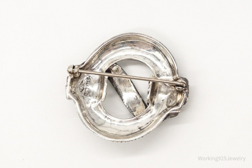 Large Vintage Judith Jack Marcasite Art Deco Sterling Silver Brooch Pin ...