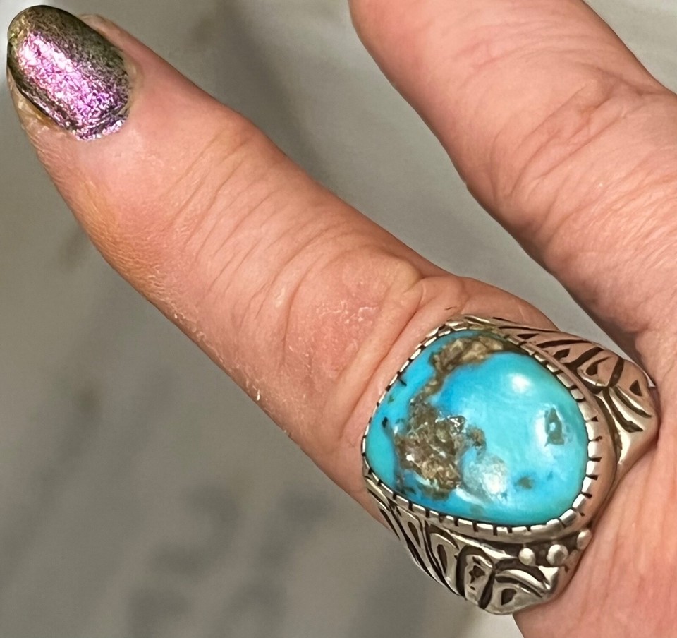 Best Early Navajo BisbeeTourquoise Ring Signd Tommy Singer Sterling ...