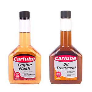 CARLUBE 2 Pack ENGINE FLUSH + OIL TREATMENT ADDITIVE SET PETROL ...