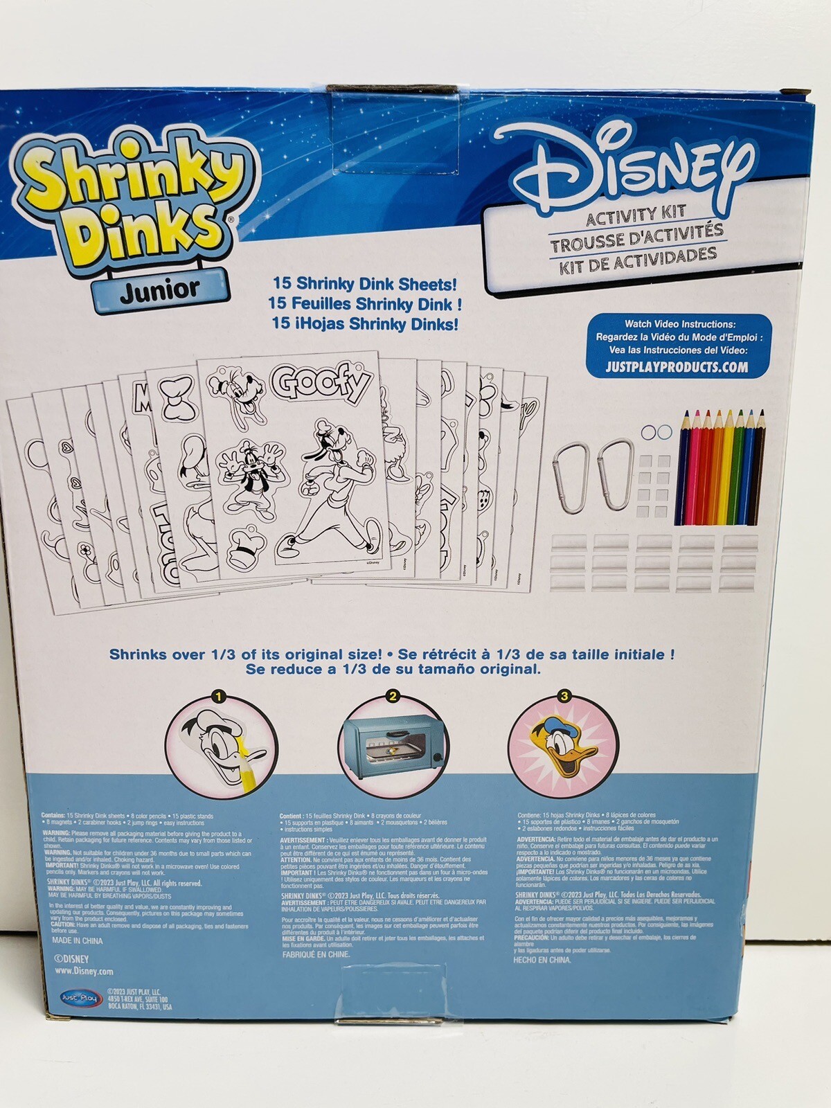 Disney Shrinky Dinks Jr. Activity Kit. 50 Pce Mickey Minnie Donald Duck ...