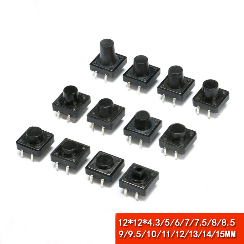 12x12 Tact Switch Tactile Drucktastenschalter Height 4.3~15mm 4Pin ...