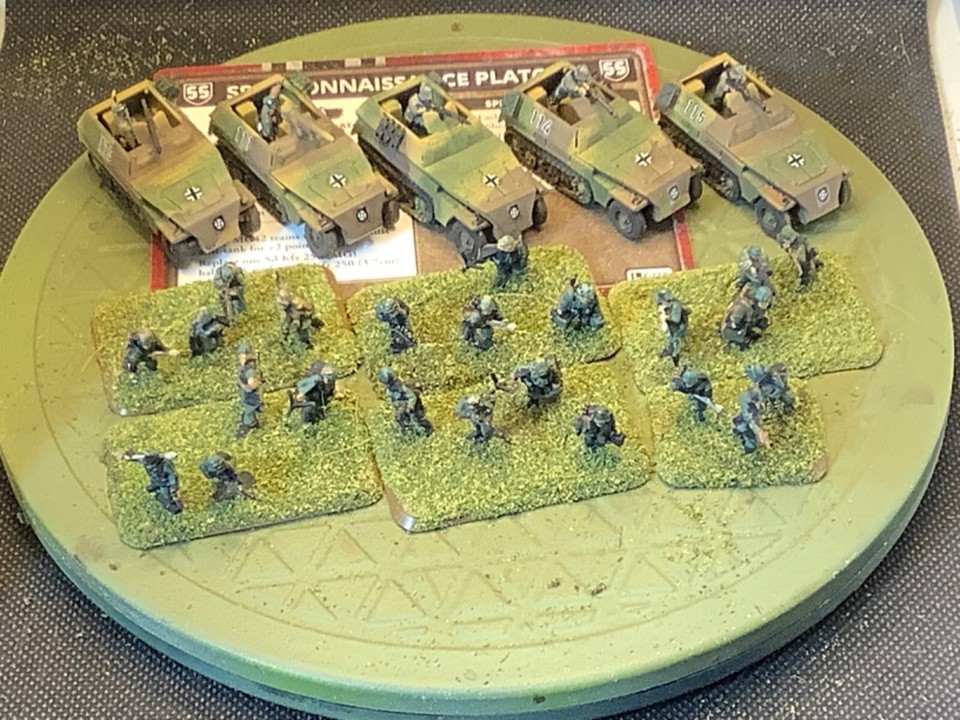 Flames of War Painted German SS Complete Reconnaissance Platoon w/Card ...
