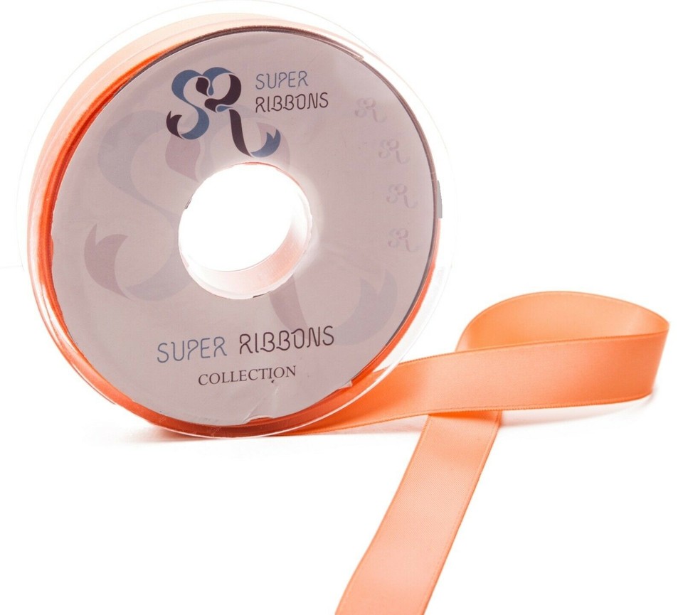 Satin Ribbon Reels Rolls Double Sided Face 20/50 Metre Plain Width 3 ...