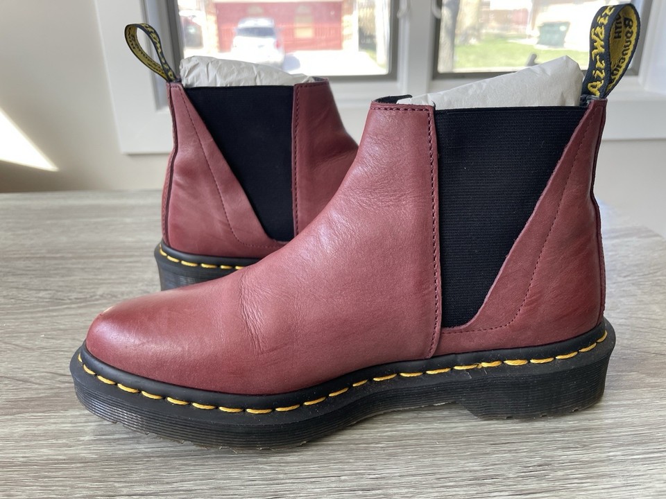 🔥 Dr Martens • Bianca Burgundy Cherry Red Doc Marten Chelsea Boots ...
