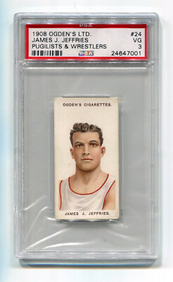 1908 Ogden's Pugilists & Wrestlers 24 James J Jem Jim Jeffries PSA 3 ...
