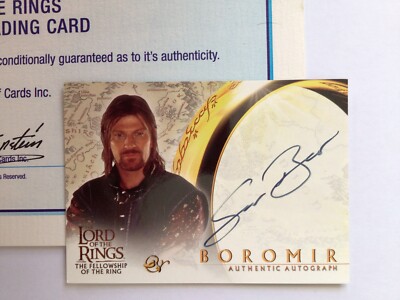SEAN BEAN as BOROMIR Lord of the Rings LOTR Autographed TOPPS TRADING ...