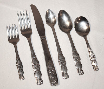 Vintage Peter Rabbit Utensils Oneida Stainless Children's Complete Set ...