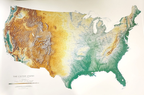 Raven Maps United States Poster Wall Map Laminated Landforms ...