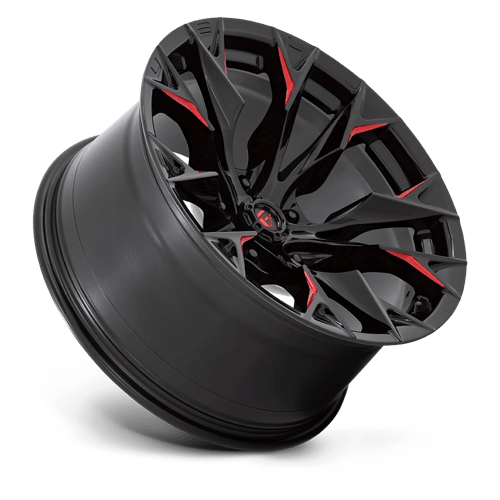 20X10 Fuel 1PC D823 FLAME 5X5.5 -18MM GLOSS BLACK MILL W/ CANDY RED | eBay