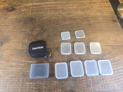 Lot of 8 SD SDHC Memory Card Plastic Storage Case and 1 Sandisk Pouch ...