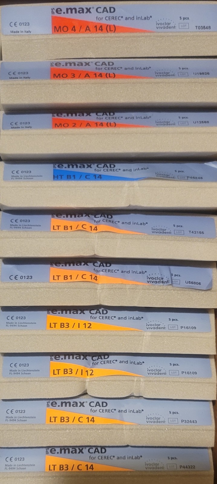 B4,BL4,B3,D3 C14 Choose Color, Emax Dental Glass Ceramic Lithium ...