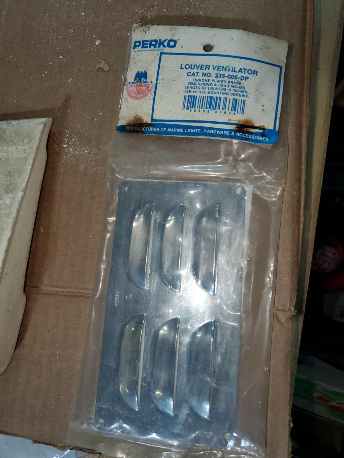 Perko 5 1/2" x 3" Chrome Plated Brass Louver Ventilator # 335-006-DP ...