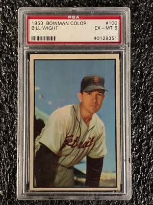 1953 Bowman Color Baseball #100 Bill Wight PSA 6 | eBay