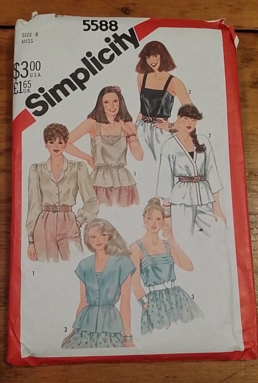 SIMPLICITY LADIES 1982 COAT CAMISOLES PATTERN 5588 SIZE 8 FREE SHIPPING ...
