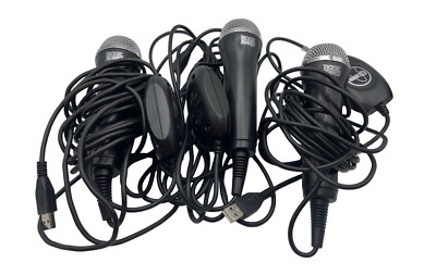 Rock Band Microphone Set (3) Mic Wired PS2 PS3 Wii Xbox 360 | eBay