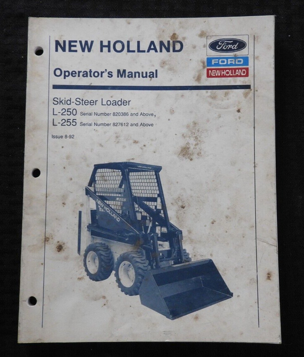ORIGINAL FORD NEW HOLLAND L250 L255 SKID STEER LOADER TRACTOR OPERATORS ...