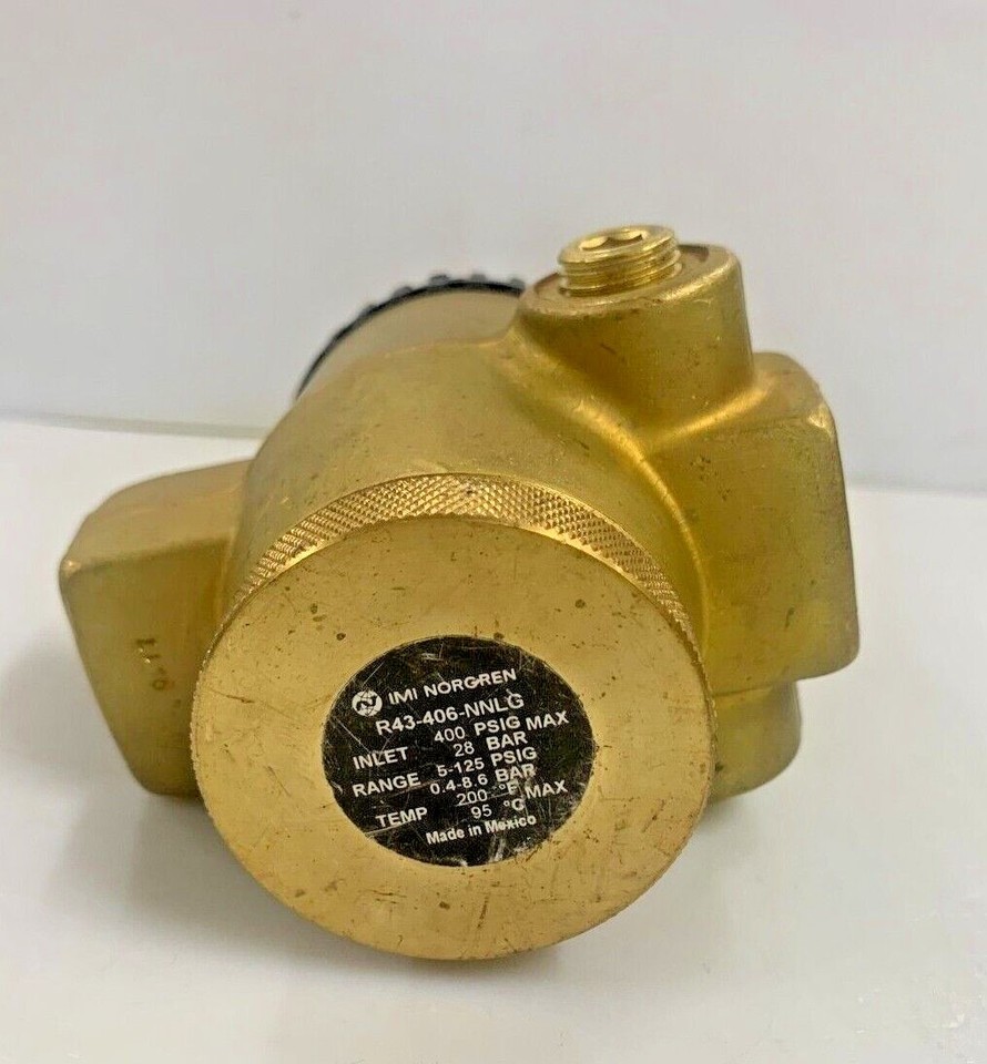 NORGREN R43 Brass Regulator R43-406-NNLG for Water or Compressed Air 1/ ...