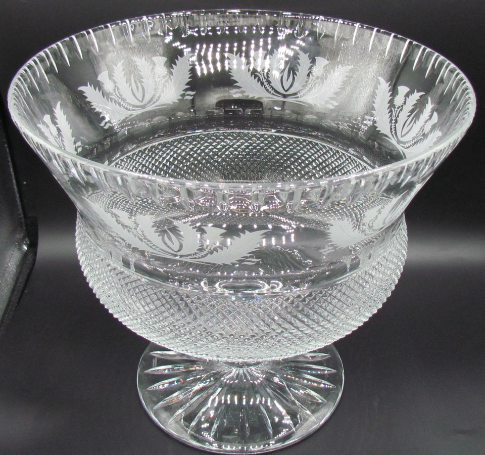 EDINBURGH CRYSTAL THISTLE PATTERN 12½" FOOTED PUNCH BOWL (12318) | eBay UK