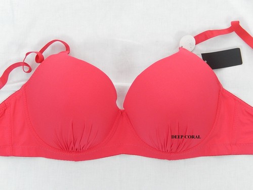 NWT SOLID FULL COVERAGE T SHIRT UNDERWIRE PADDED BODY BRA~32 -48 D DD ...