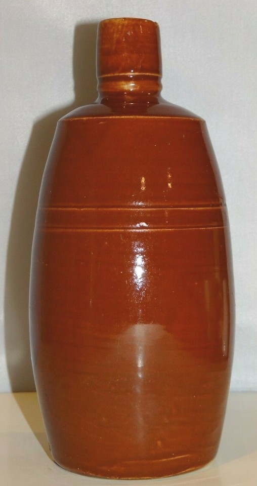 Vintage Stoneware Pottery Jug Bottle Wine Liquor Caramel 8.75" High | eBay