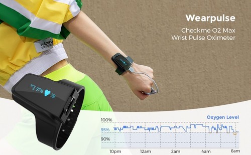Viatom Checkme O2 Max Pulse Oximeter & Heart Rate Monitor 72 Hours ...