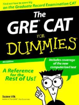 The GRE CAT For Dummies - Paperback By Vlk, Suzee - VERY GOOD ...