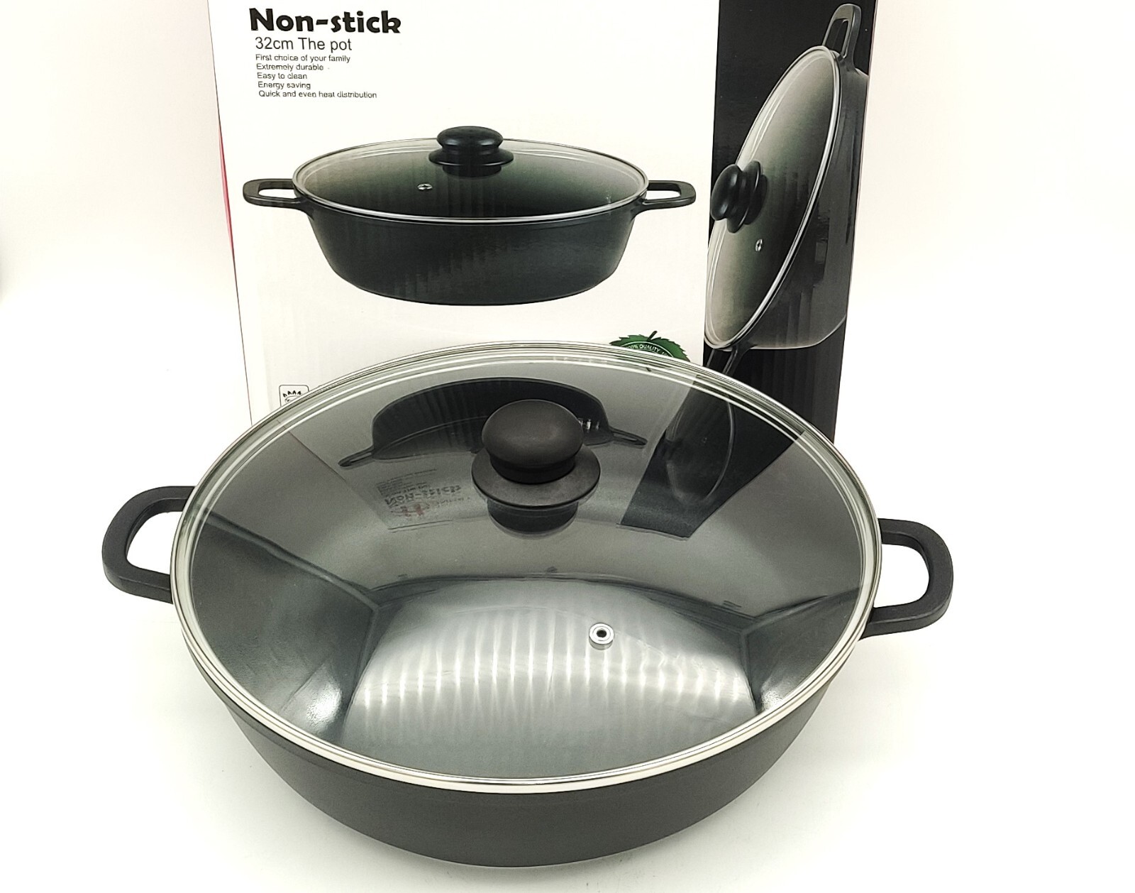 NON-STICK SHALLOW COOKINPOT-WOK/KARAHI/KARAI/KADAI/INDUCTION COOKING ...