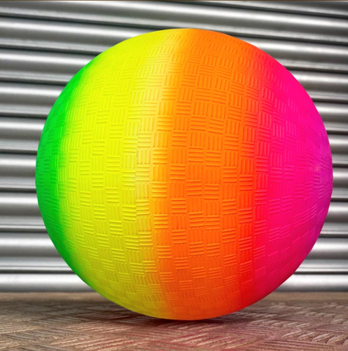 2 Pack of Neon Rubber Playground Ball 15cm Ball Rainbow Ball Great ...