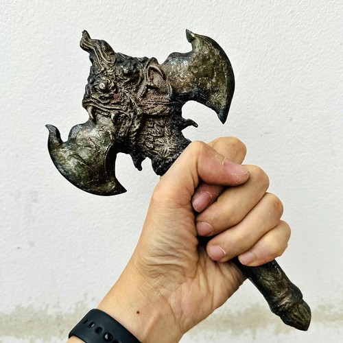 Antique Deity Weapon Iron Magic Axe Twin Blade Warrior Naga Dragon ...