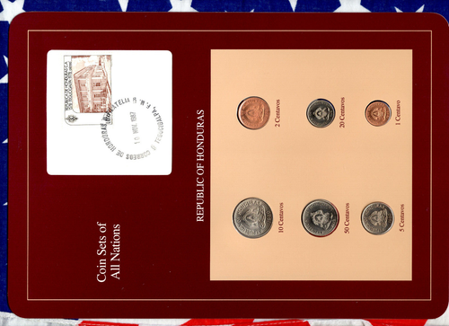Coin Sets of All Nations Honduras w/card 1974-1985 UNC 1 Centavo 1985 ...