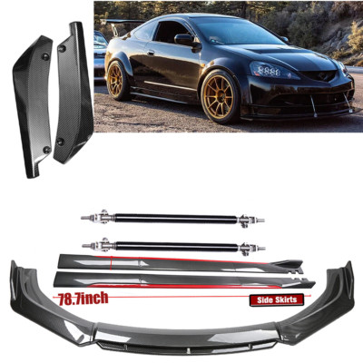 Front Rear Bumper Lip+78.7"Side Skirt Extension For Acura RSX DC5 Body ...