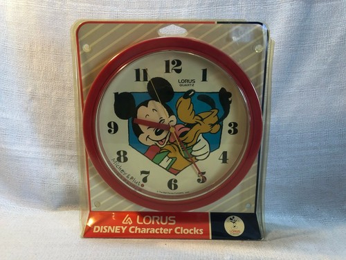 Mickey Mouse & Pluto Walt Disney World Character Clocks Lorus Quartz ...