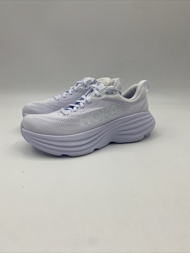 Hoke One One Bondi 8 White Running Shoes 1127952-WWH Women’s Sizes 7.5B ...