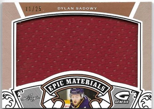 2015-16 Leaf Genesis Epic Materials #EMDS4 Dylan Sadowy Jersey /25 | eBay